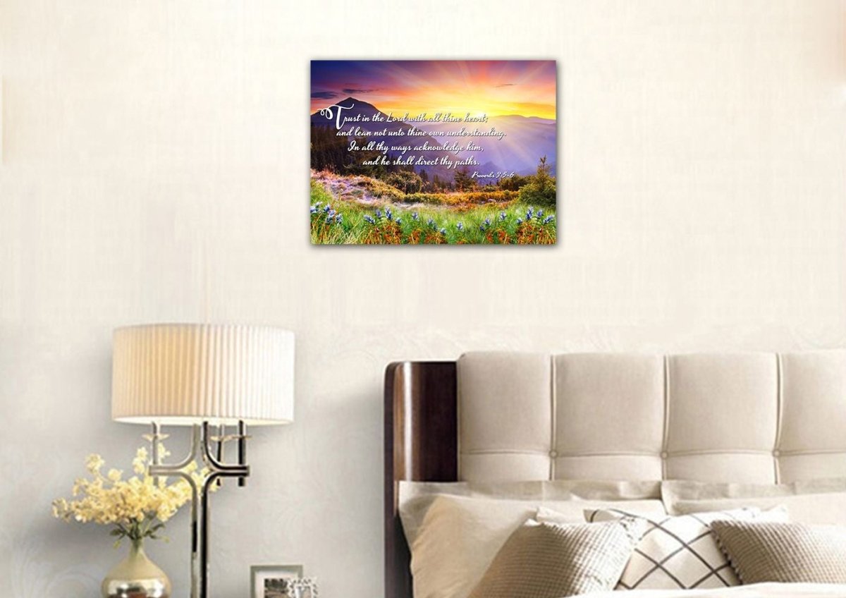 Proverbs 3:5-6 Wall Art & Decor Canvas Prints in KJV, NIV – Christian Walls
