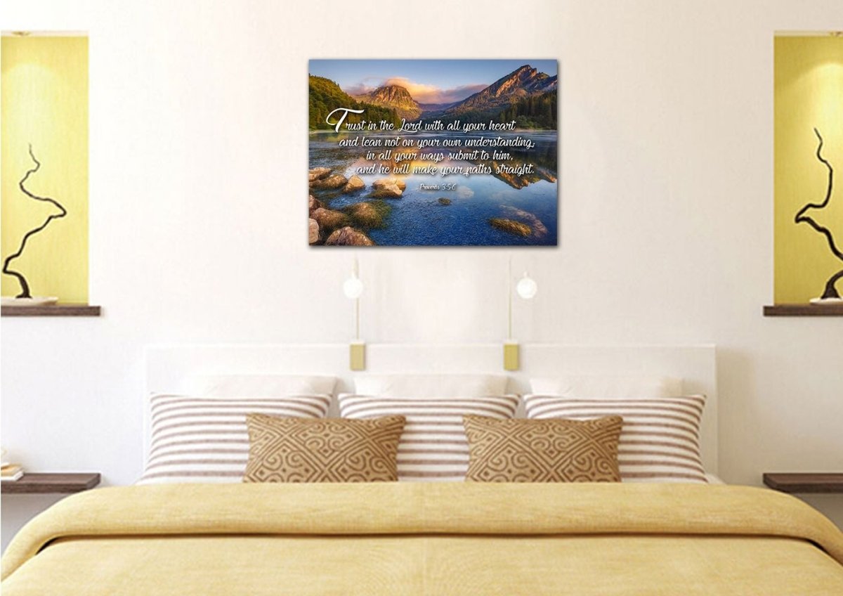 Proverbs 3:5-6 Wall Art & Decor Canvas Prints in KJV, NIV – Christian Walls