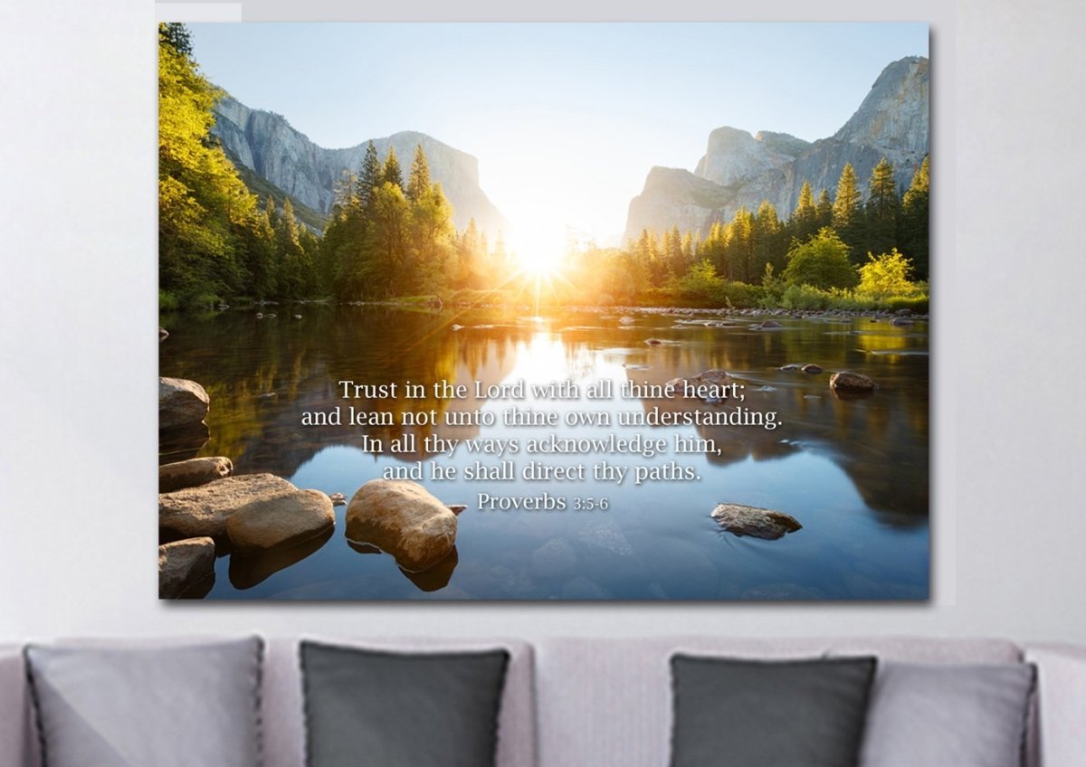 Proverbs 3:5-6 #17b KJV [BLOCK LETTERING Font] Scripture Bible Verse W ...