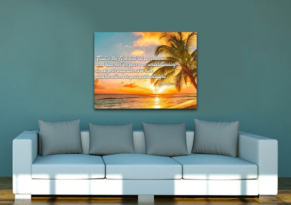 Proverbs 3:5-6 Wall Art & Decor Canvas Prints in KJV, NIV – Christian Walls