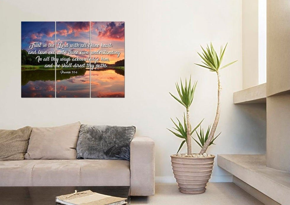 Proverbs 3:5-6 #6 KJV 'Trust in the Lord' Christian Scripture Wall Art ...