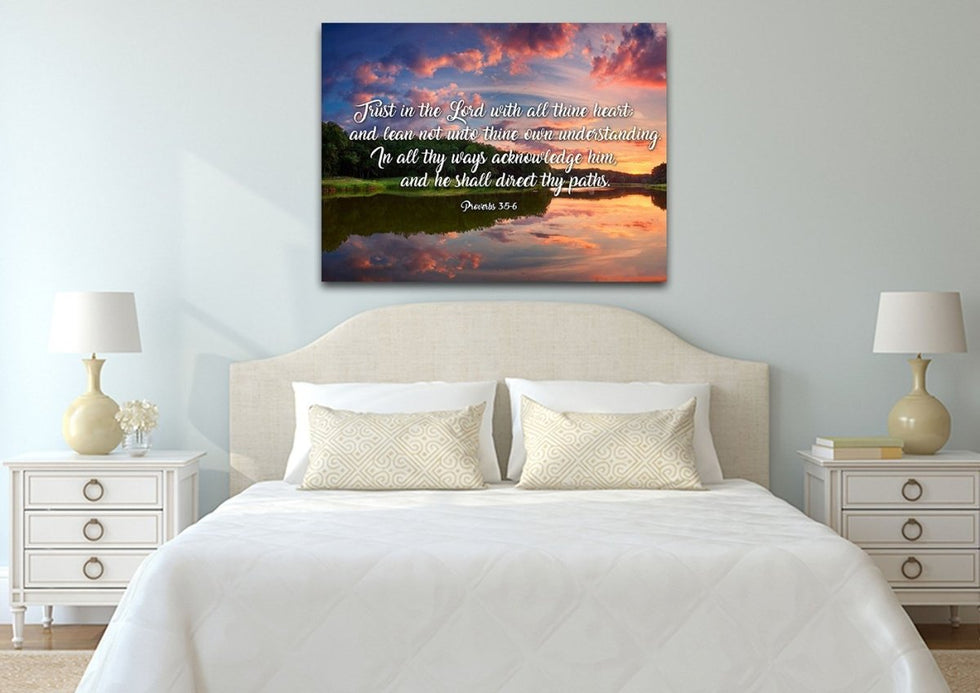 Proverbs 3:5-6 #6 KJV 'Trust in the Lord' Christian Scripture Wall Art ...