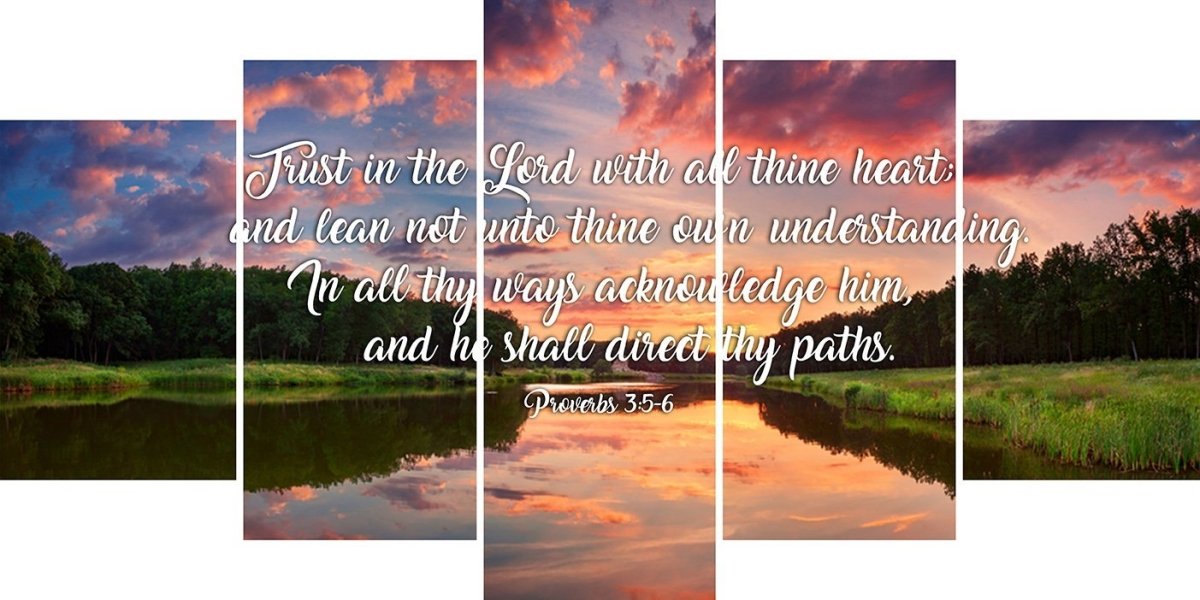 Proverbs 3:5-6 #6 KJV 'Trust in the Lord' Christian Scripture Wall Art ...
