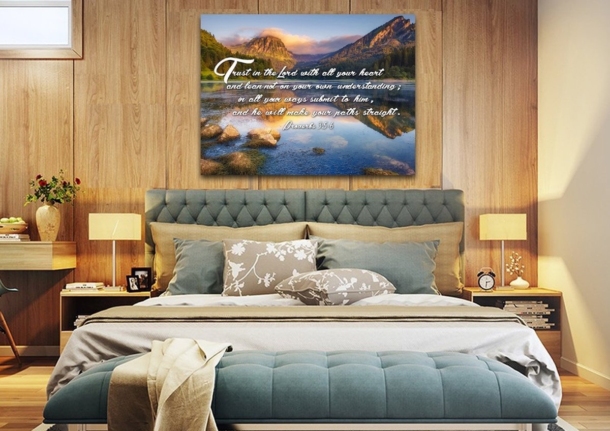 Proverbs 3:5-6 #9 NIV Trust in the Lord Bible Verse Canvas Wall Art ...