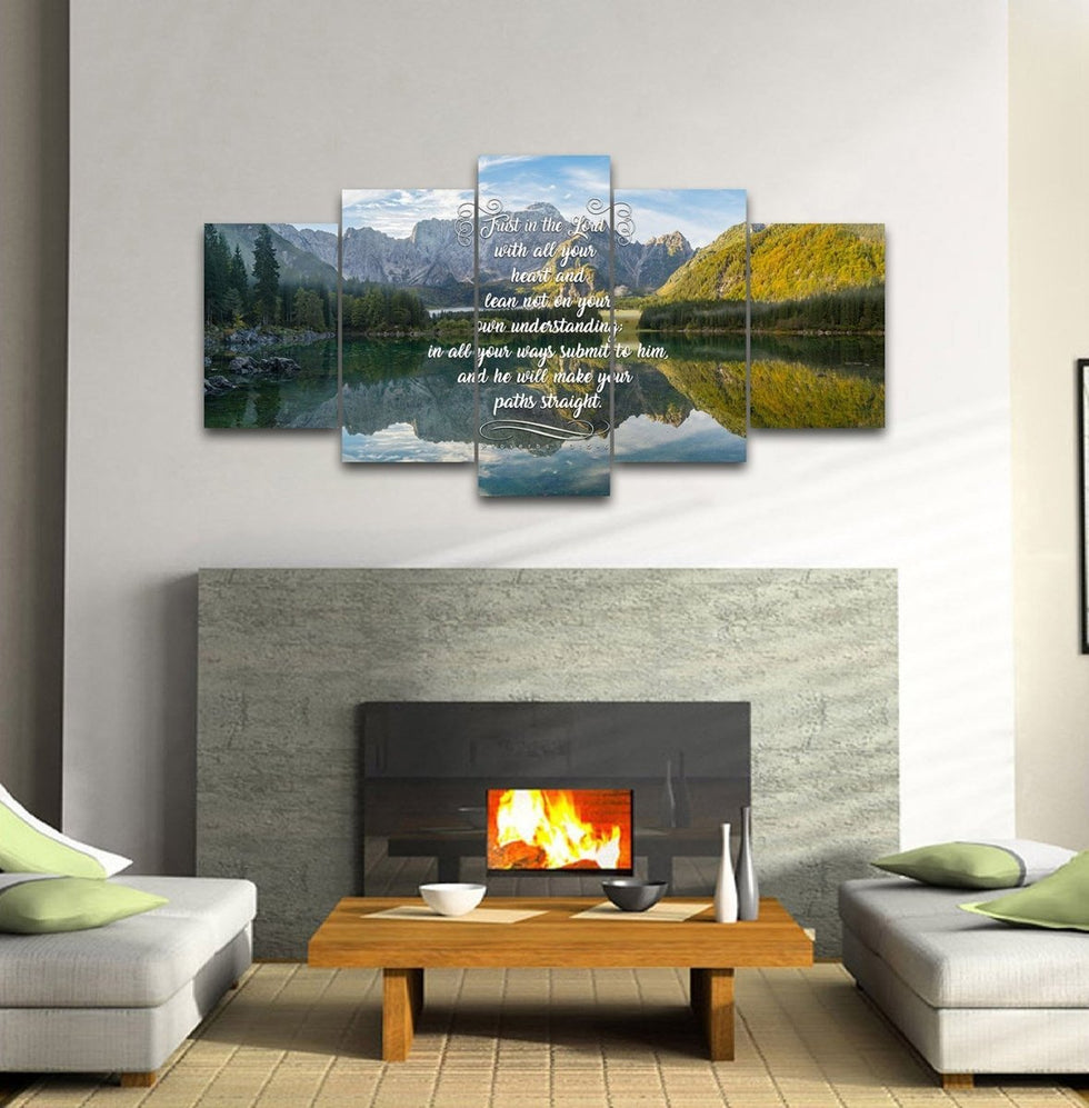 Proverbs 3:5-6 NIV #48 Bible Verse Canvas Wall Art – Christian Walls