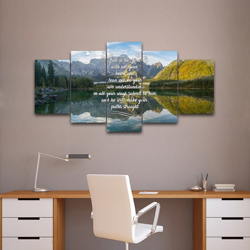 Proverbs 3:5-6 NIV #48 Bible Verse Canvas Wall Art – Christian Walls