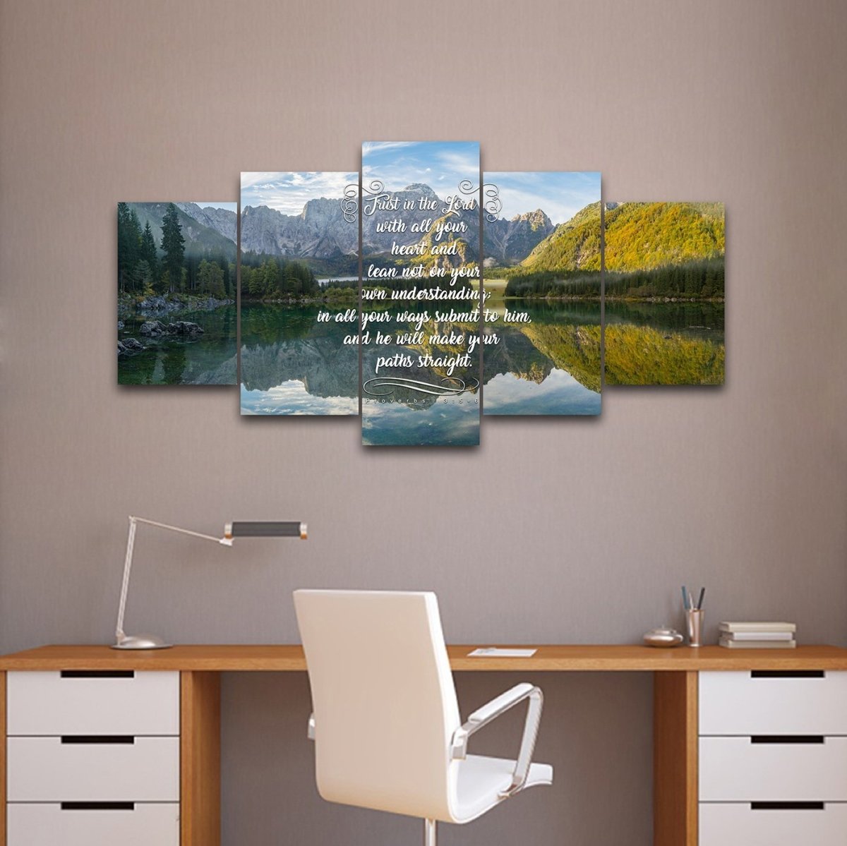 Proverbs 3:5-6 NIV #48 Bible Verse Canvas Wall Art – Christian Walls
