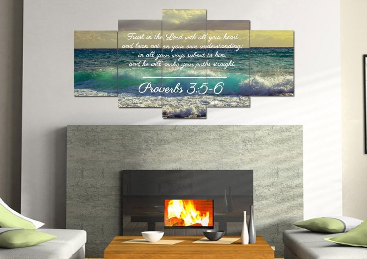 Proverbs 3:5-6 NIV #50 Bible Verse Canvas Wall Art – Christian Walls