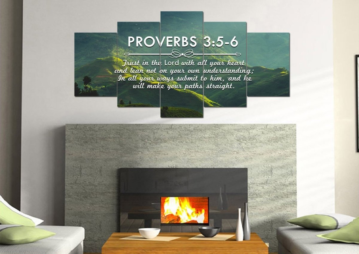 Proverbs 3:5-6 NIV #51 Bible Verse Canvas Wall Art – Christian Walls