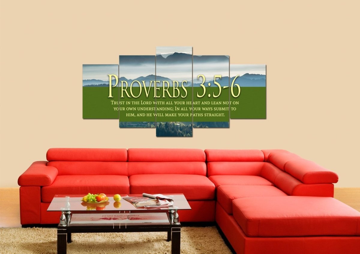 Proverbs 3:5-6 NIV #54 Bible Verse Canvas Wall Art – Christian Walls