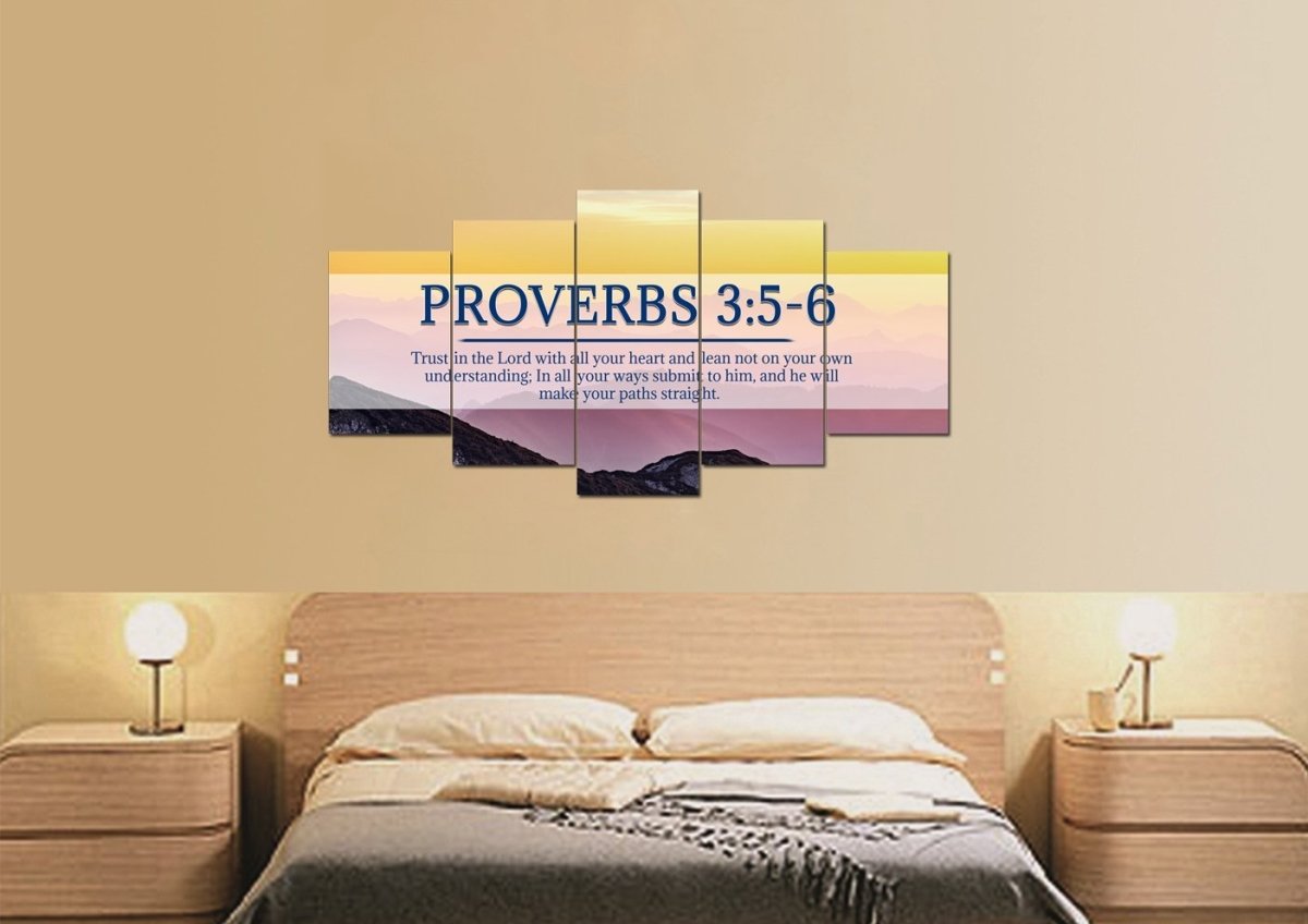 Proverbs 3:5-6 NIV #55 Bible Verse Canvas Wall Art – Christian Walls