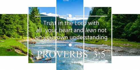 Proverbs 3:5 #6 NIV Trust in the Lord Bible Verse Wall Art Canvas ...
