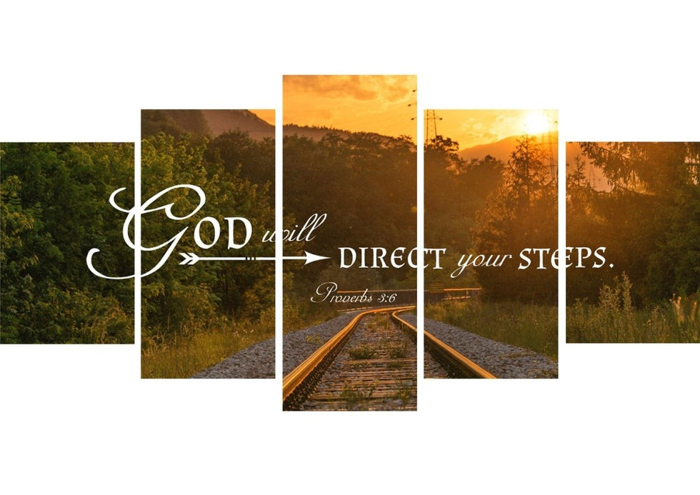 Proverbs 3:6 God will Direct your Steps Bible Verse Canvas Wall Art ...
