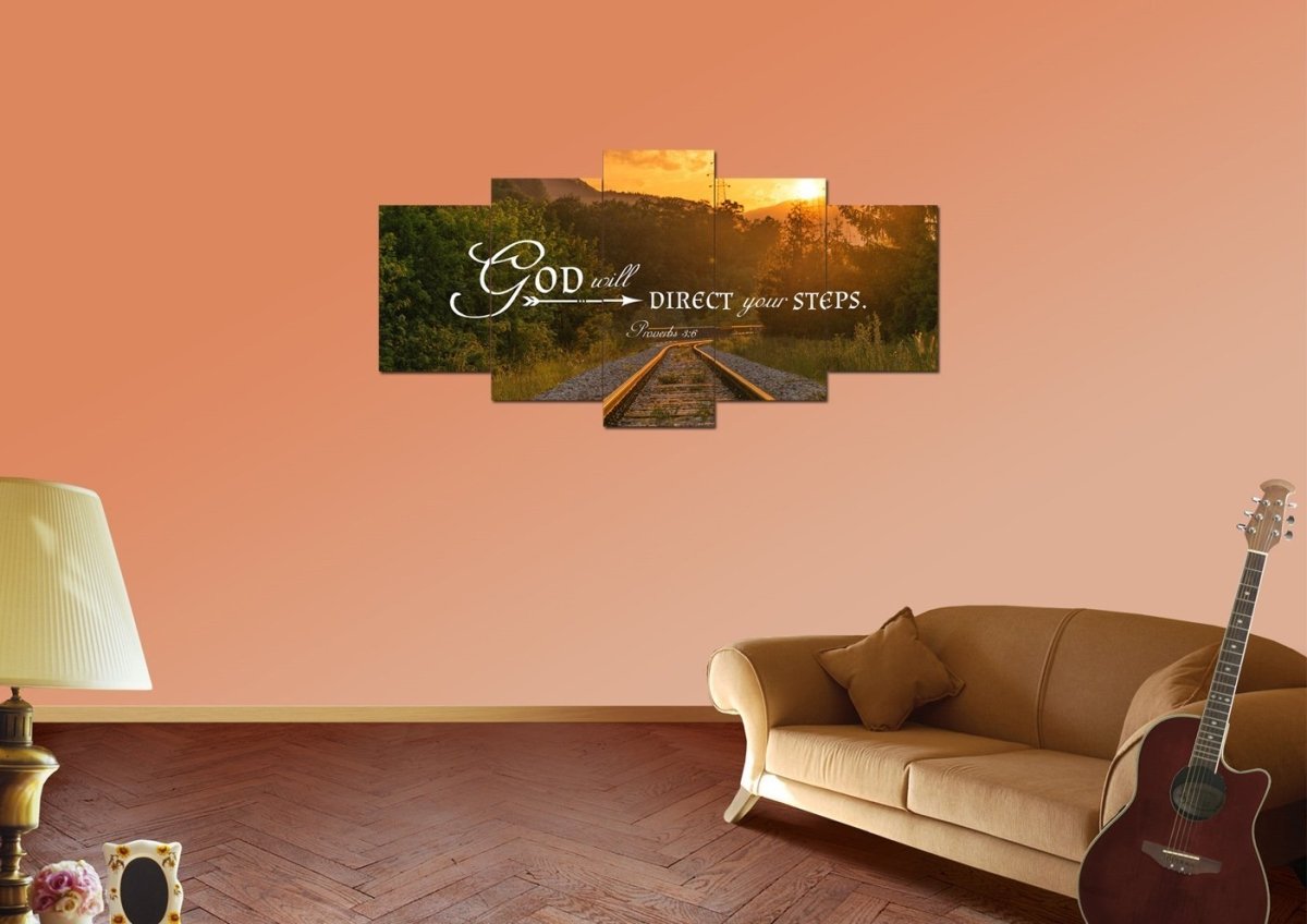 Proverbs 3:6 God will Direct your Steps Bible Verse Canvas Wall Art ...