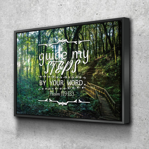 Psalm 119:133 Guide my Steps by Your Word Canvas Wall Art Print ...