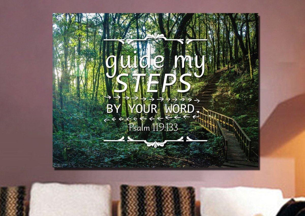 Psalm 119:133 Guide my Steps by Your Word Canvas Wall Art Print ...