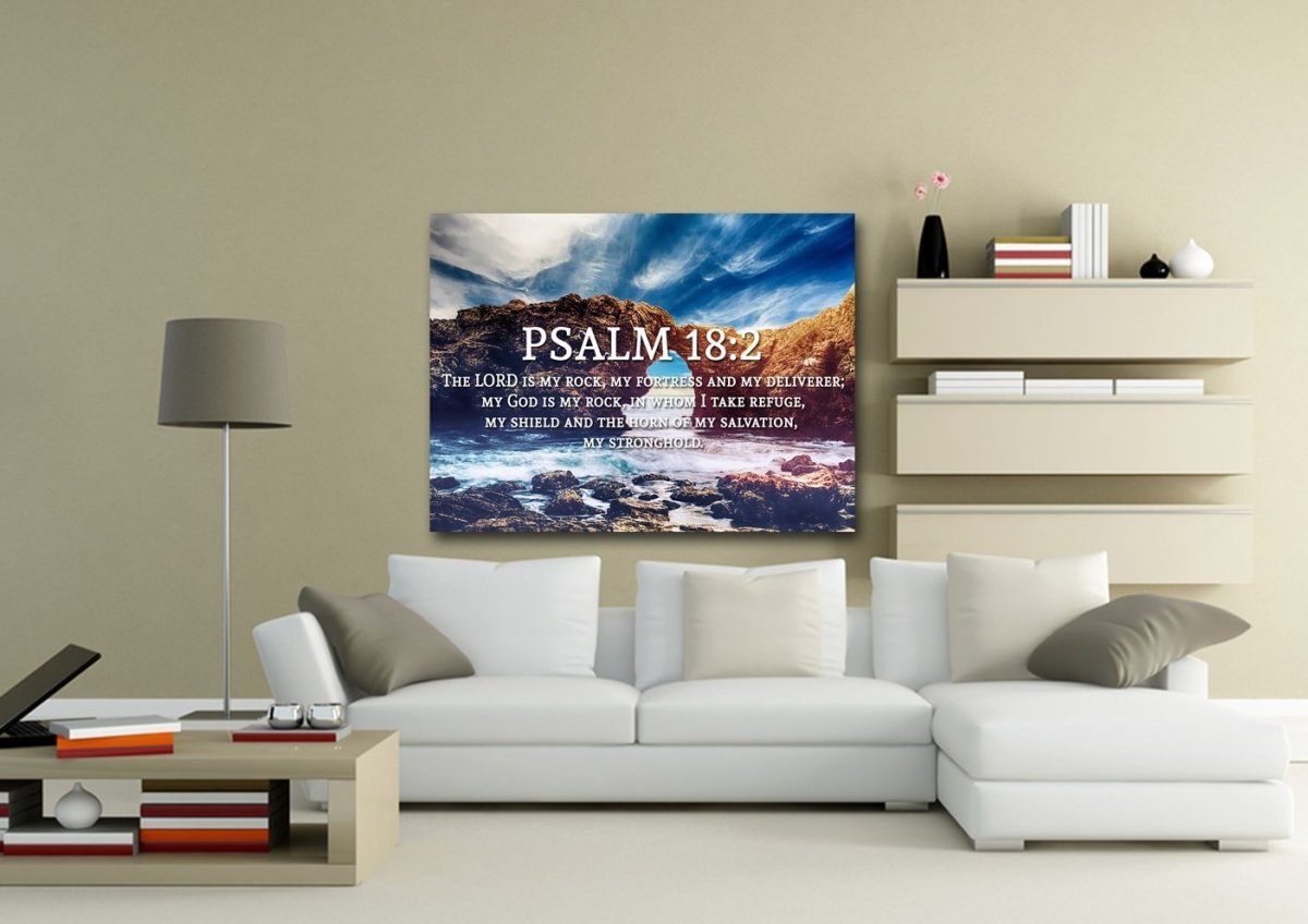 Psalm 18:2 Canvas Wall Art Print – Christian Walls