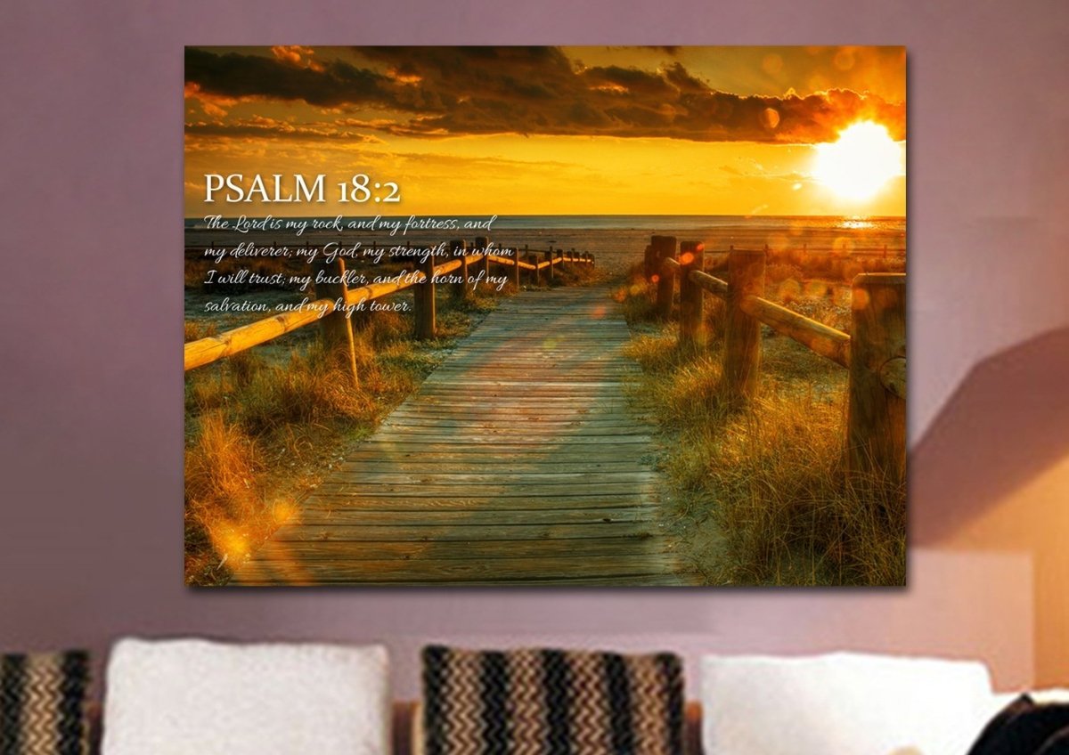 Psalm 18:2 The Lord is my Rock Canvas Wall Art Print – Christian Walls