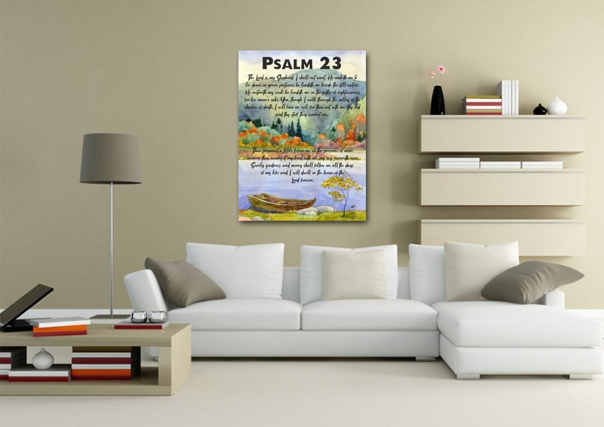 Check out my Psalm 23 Wall Art Canvas Here! | Christian Walls