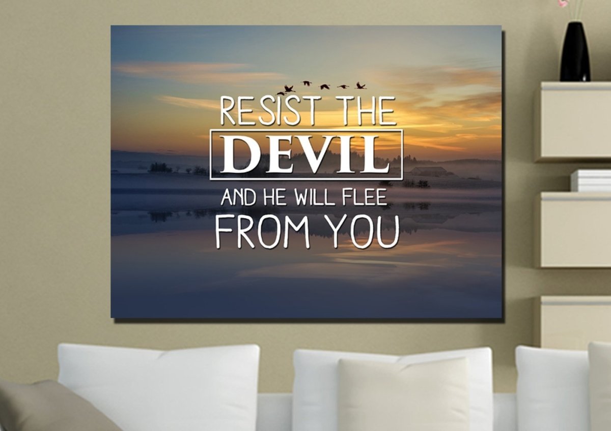 Resist the Devil Canvas Wall Art Print – Christian Walls