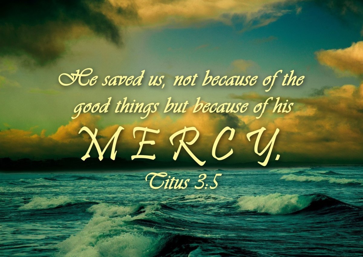 Titus 3:5 He Saved Us Because of his Mercy Wall Art Canvas Print ...