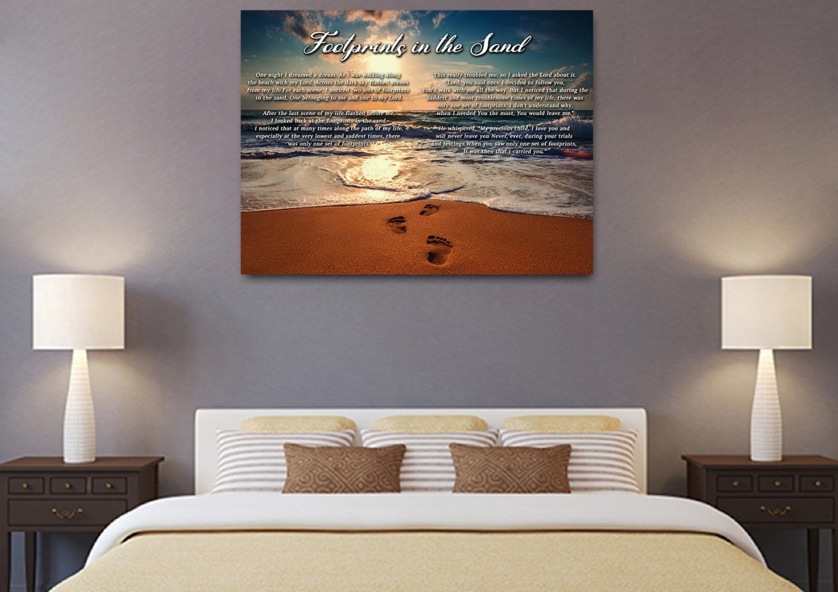 Buy Footprints in the Sand Wall Art & Decor | USA Made – Christian Walls