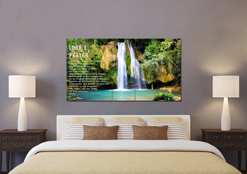 The Lord’s Prayer Waterfall Wall Art Christian Jungle Decor – Christian ...