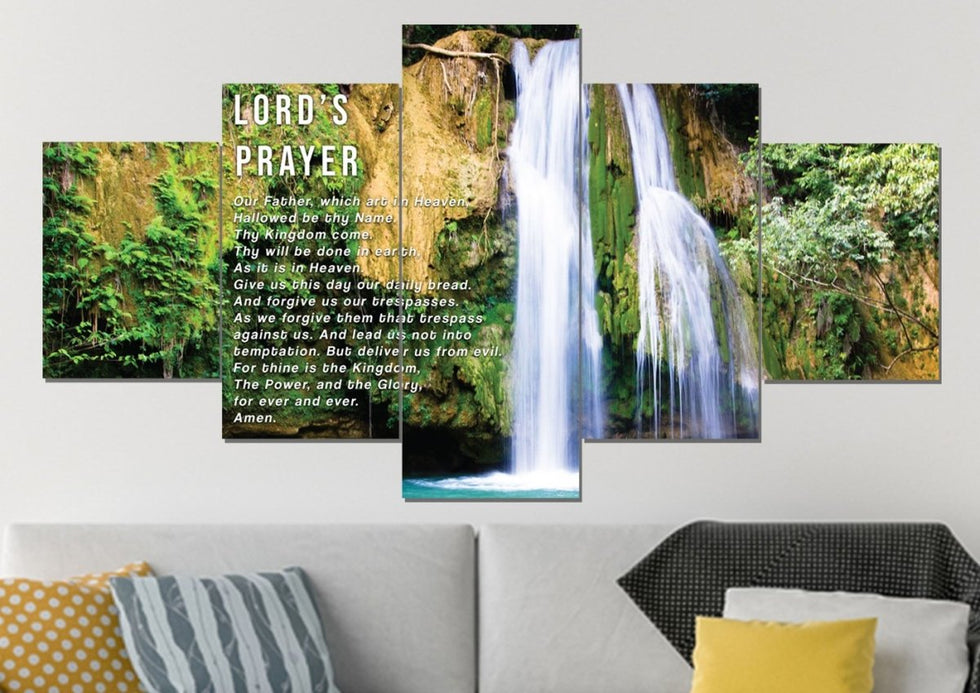 The Lord’s Prayer Waterfall Wall Art Christian Jungle Decor – Christian ...