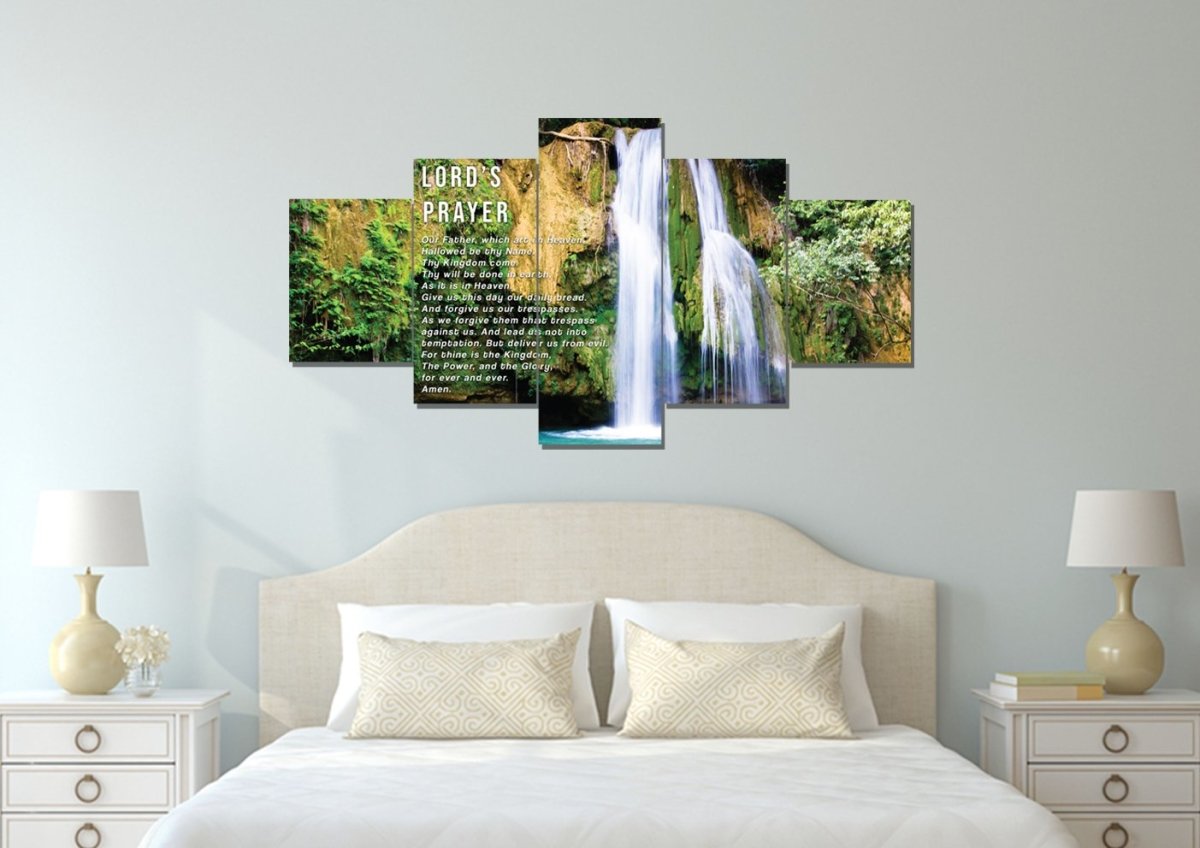 The Lord’s Prayer Waterfall Wall Art Christian Jungle Decor – Christian ...