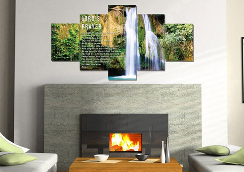 The Lord’s Prayer Waterfall Wall Art Christian Jungle Decor – Christian ...