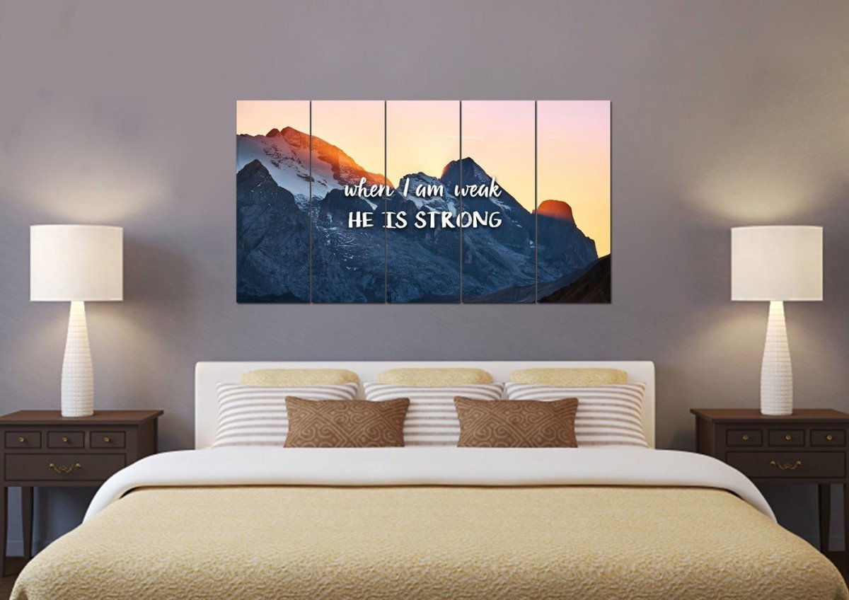 When I am weak he is strong Wall Art Canvas Print – Christian Walls